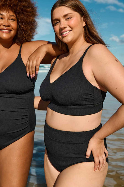 Byron Adjustable Black Bikini Top | Size 8-26 | Active Truth™